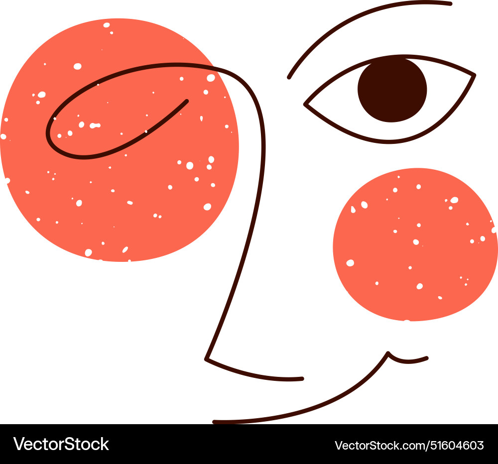 Abstract face portrait doodle Royalty Free Vector Image