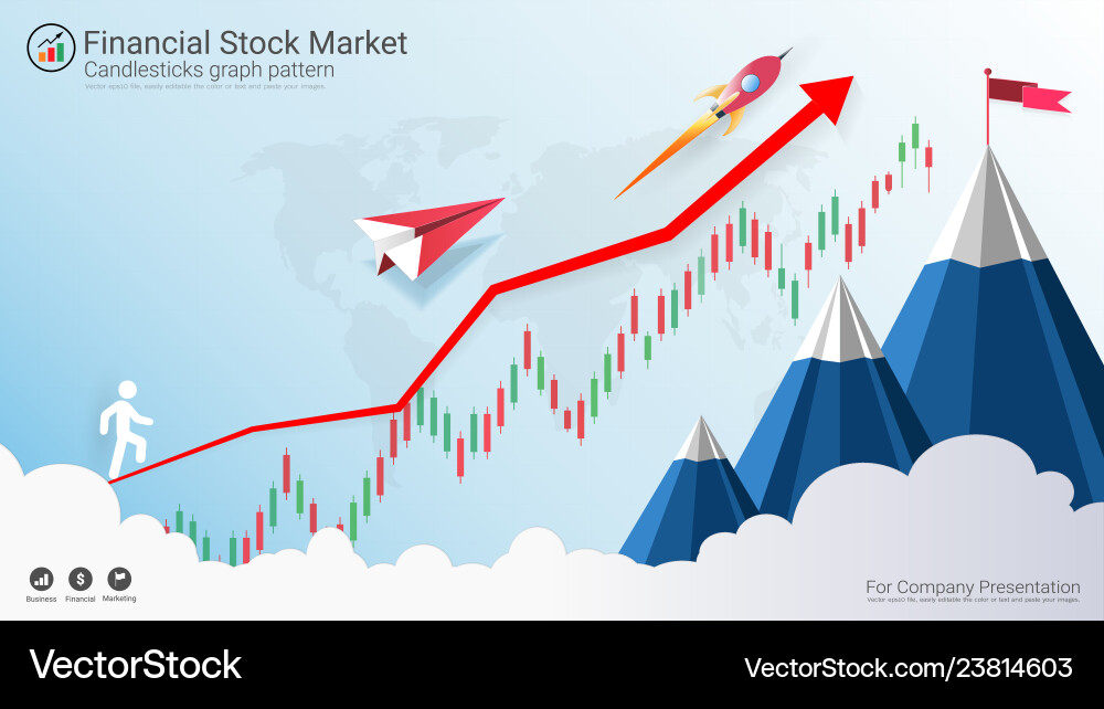 Candlestick patterns is a style of financial Vector Image