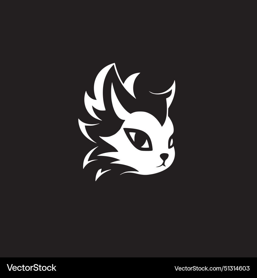 Cat - black and white isolated icon Royalty Free Vector