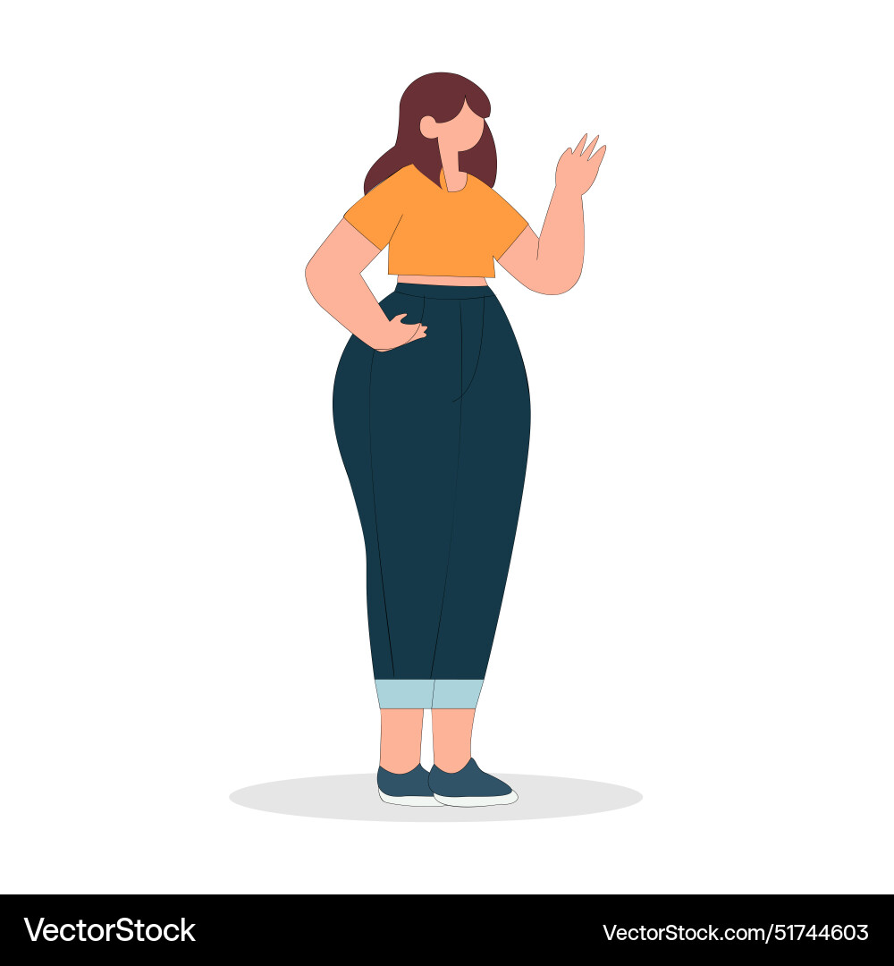 Girl speaking flat on white background Royalty Free Vector