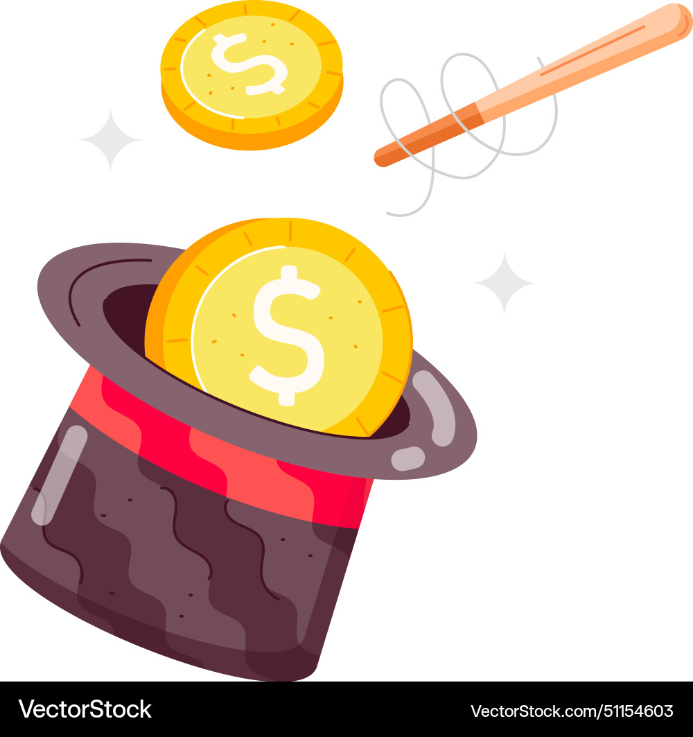 Gold coins flat stickers Royalty Free Vector Image