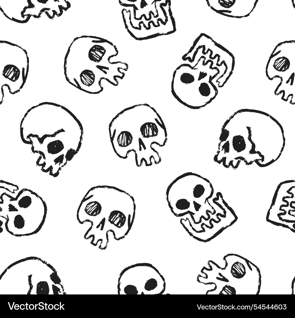 Hand-drawn skull pattern design Royalty Free Vector Image