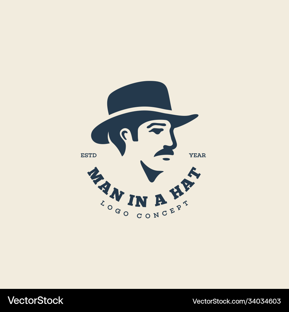 Man in hat logo Royalty Free Vector Image - VectorStock