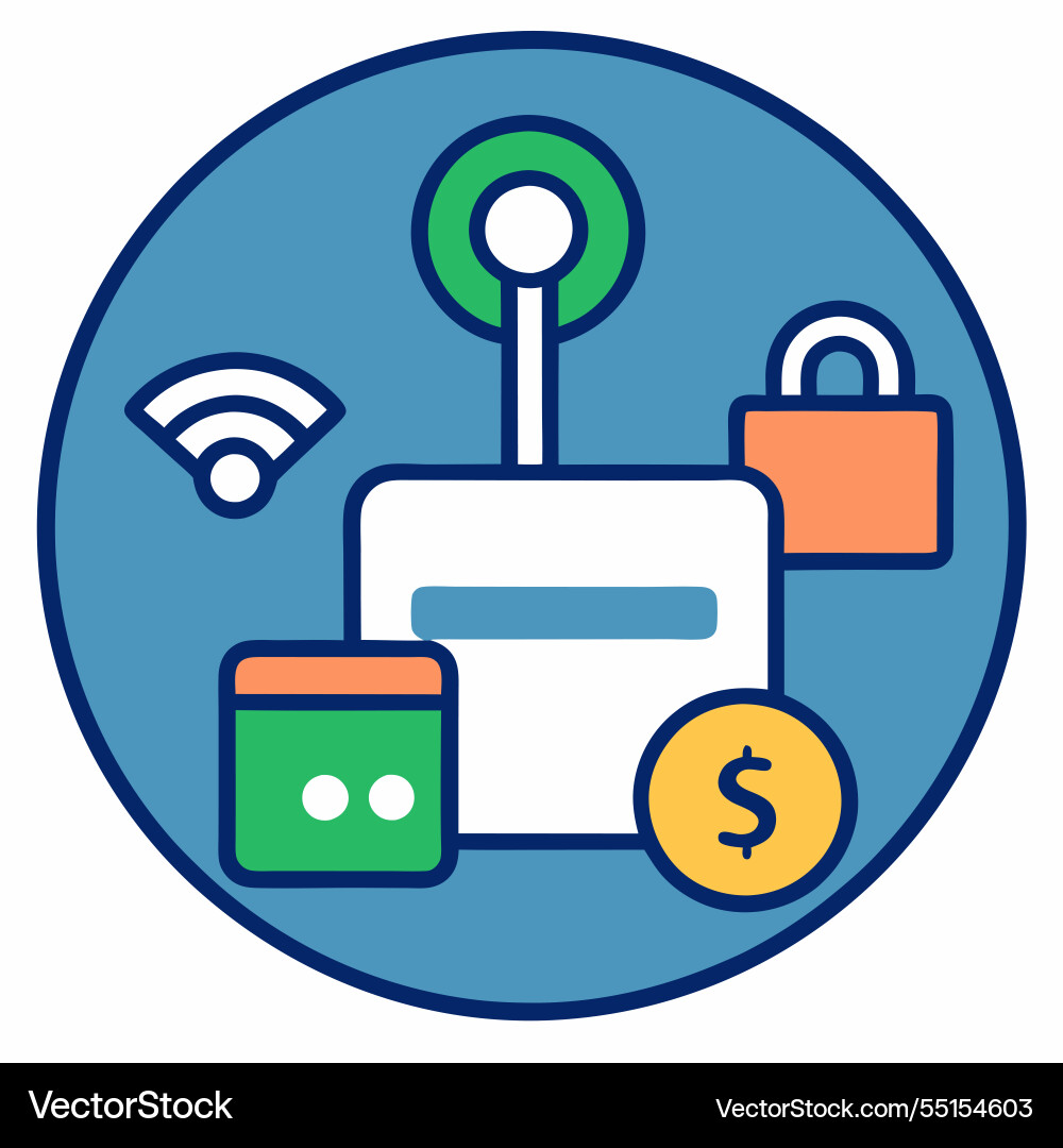 Payment gateway icon digital processing Royalty Free Vector