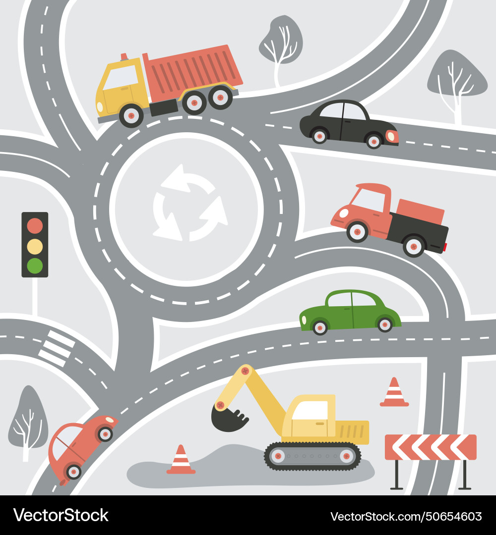 Seamless pattern with various cars Royalty Free Vector Image