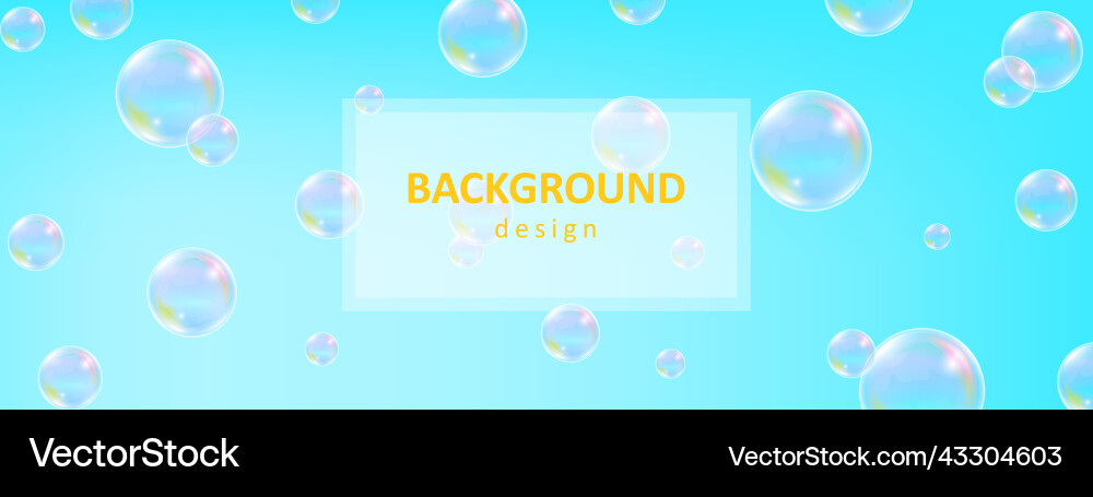 Transparent soap bubbles background colorful Vector Image