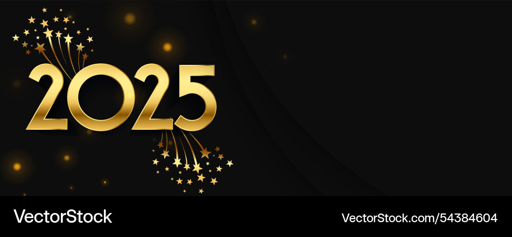 2025 new year celebration dark banner with text Vector Image