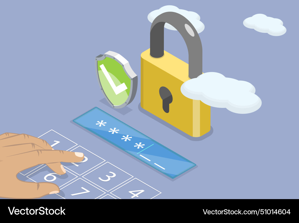 3d isometric flat of data Royalty Free Vector Image
