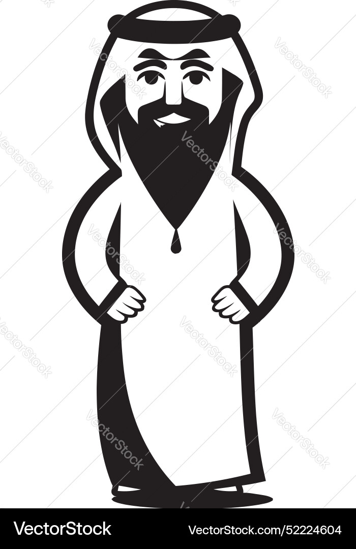 Arabic essence sleek icon featuring man Royalty Free Vector