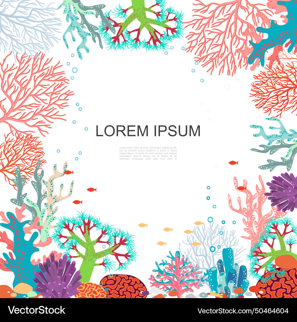 Bright sea underwater template Royalty Free Vector Image