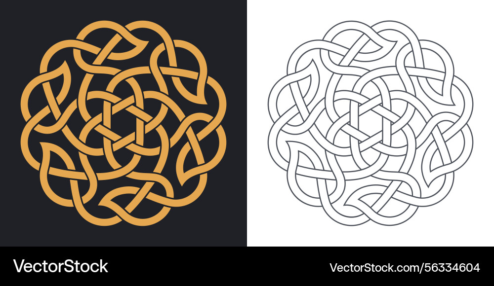 Celtic circular knot geometric decorative Vector Image