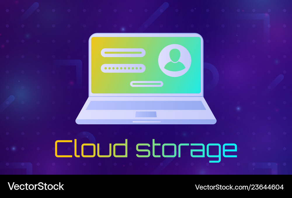 Cloud file storage Royalty Free Vector Image - VectorStock