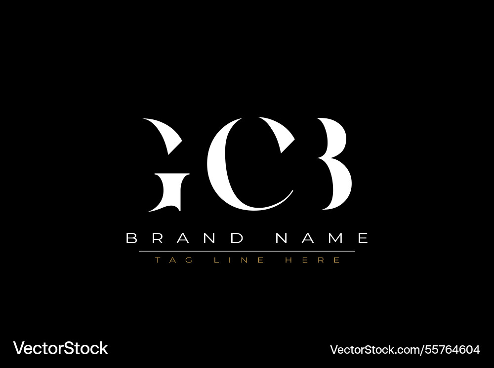 Gcb abstract letter logo design Royalty Free Vector Image