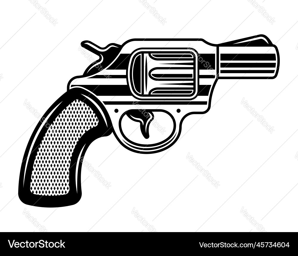Gun or revolver in monochrome Royalty Free Vector Image