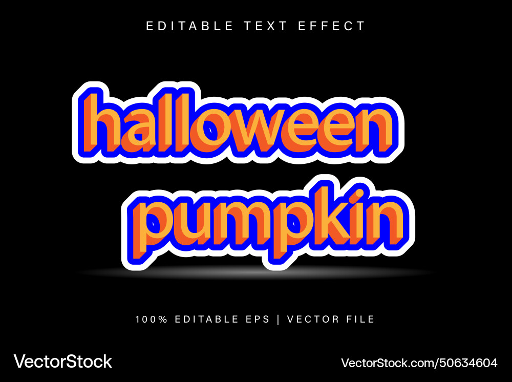 Halloween pumpkin editable text effect cartoon Vector Image