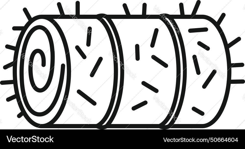 Hay stack roll icon outline agriculture Royalty Free Vector