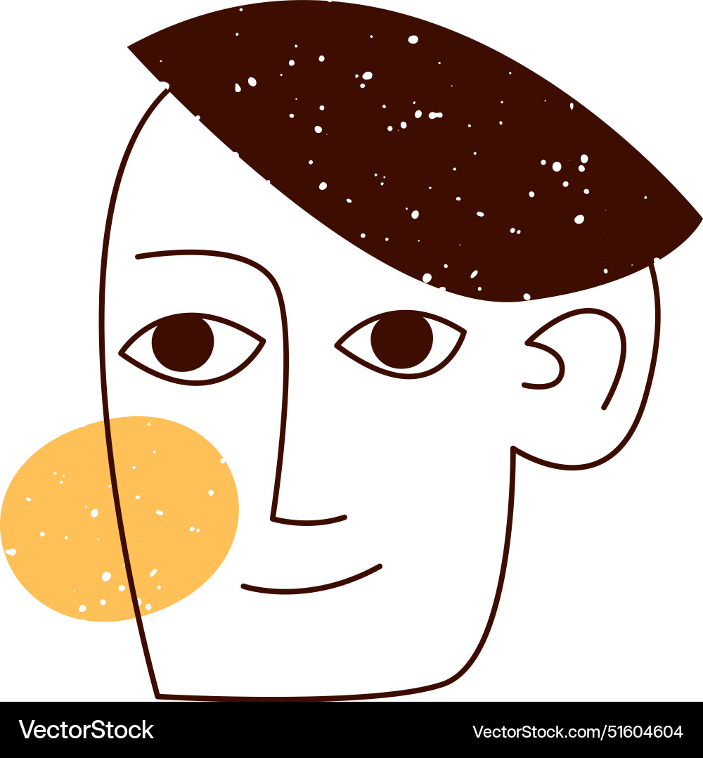 Man abstract face portrait doodle Royalty Free Vector Image
