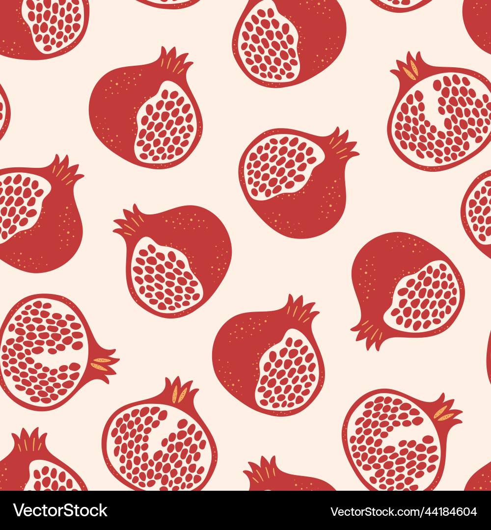 Pomegranate Seamless Pattern Royalty Free Vector Image