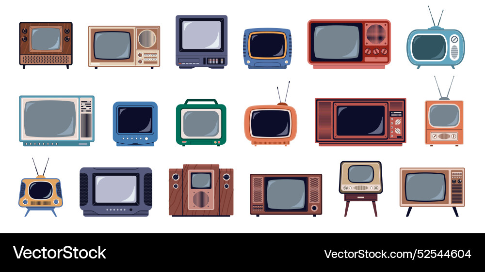 Retro televisions tube vintage communication Vector Image