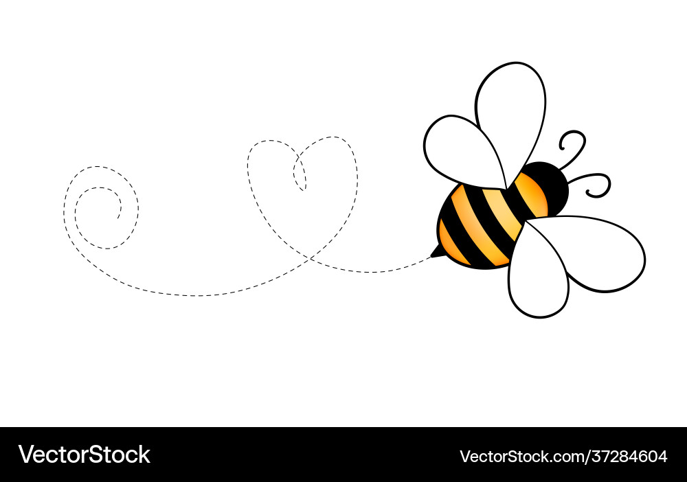 Set cartoon bee mascot a small bees flying Vector Image