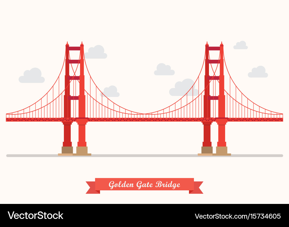 Golden gate bridge Royalty Free Vector Image - VectorStock