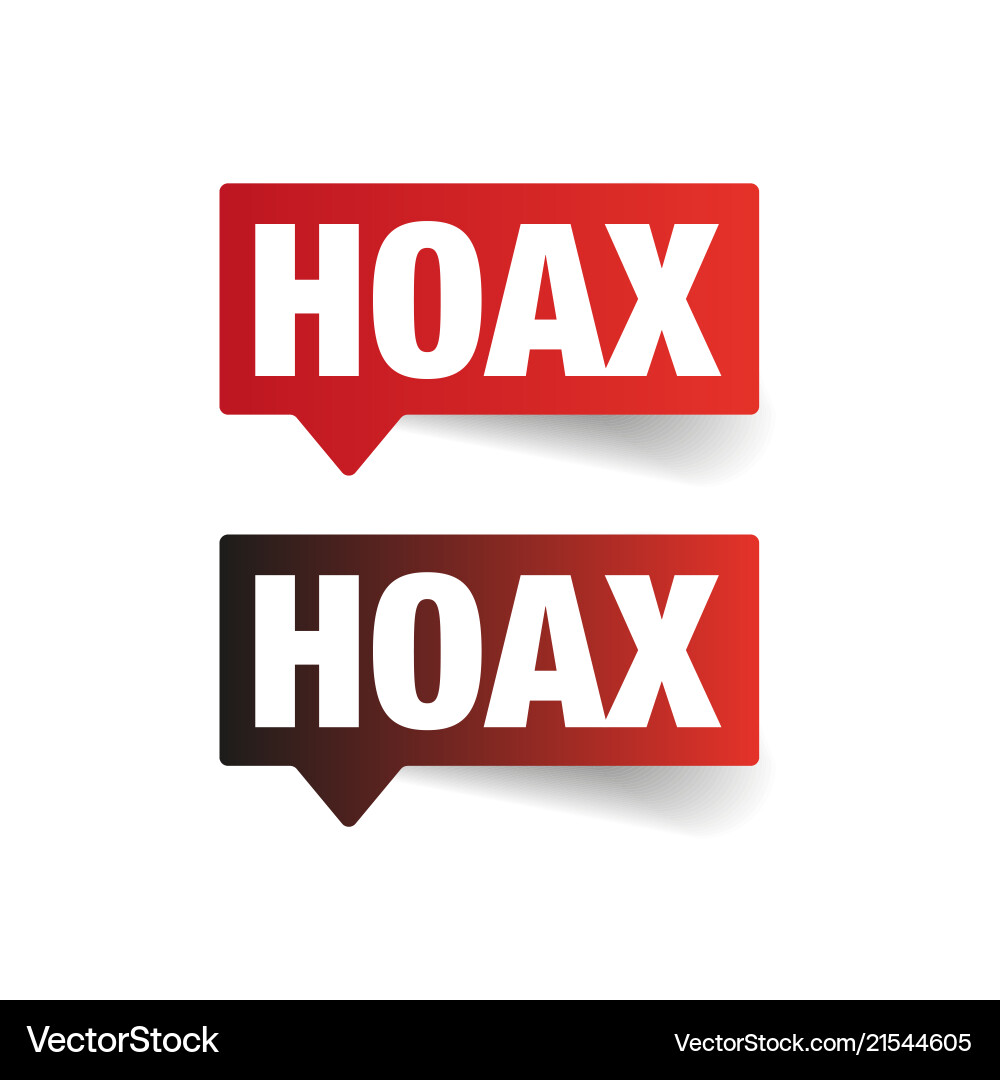 Hoax sign label tag Royalty Free Vector Image - VectorStock