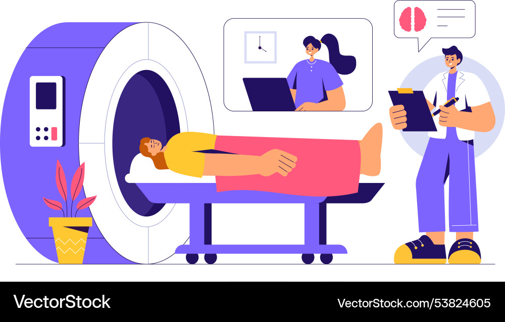 Mri or magnetic resonance imaging featuring Vector Image
