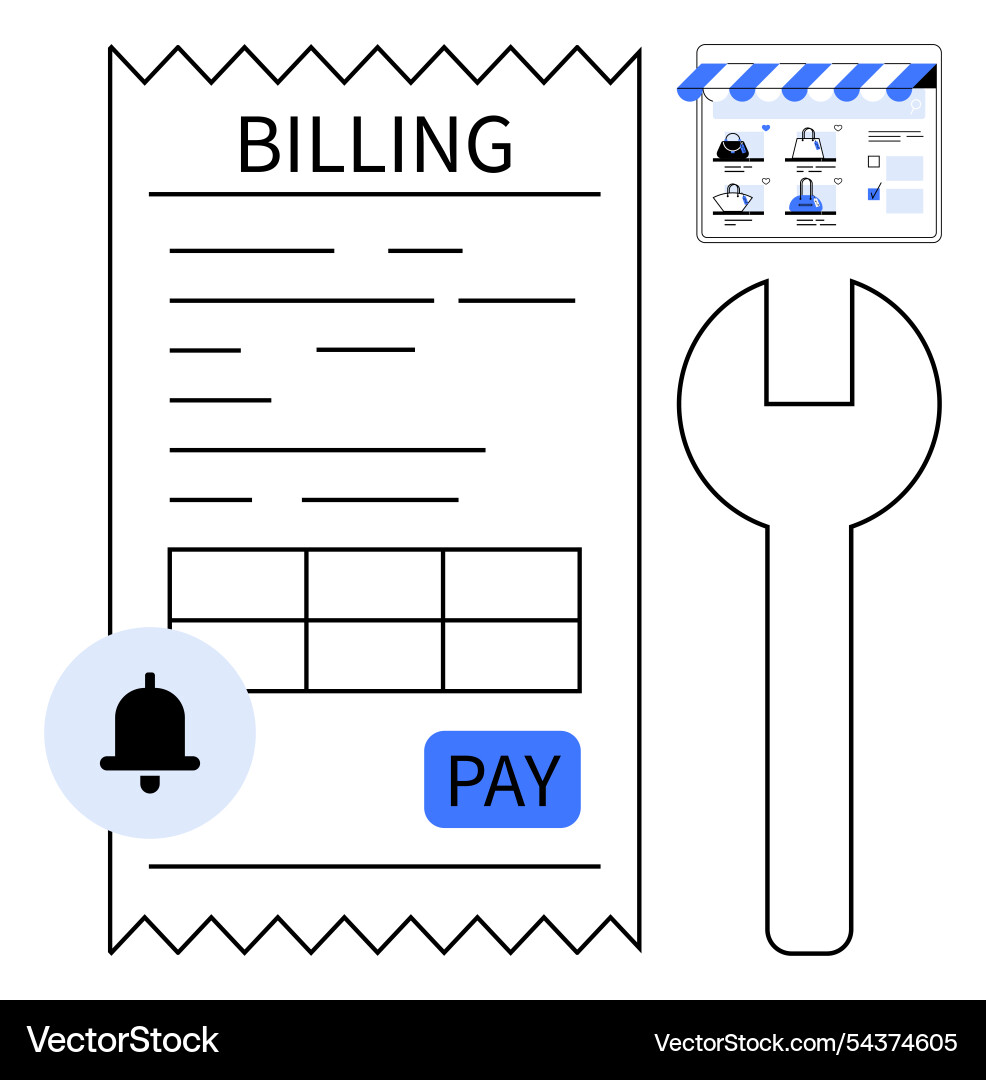 Online billing concept with invoice payment Vector Image