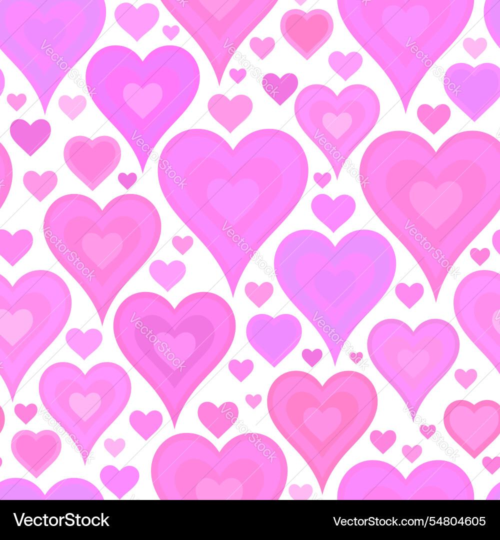 Seamless pattern pink scattered hearts Royalty Free Vector