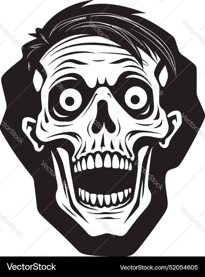 Skeleton horror symbol petrifying logo dreadful Vector Image