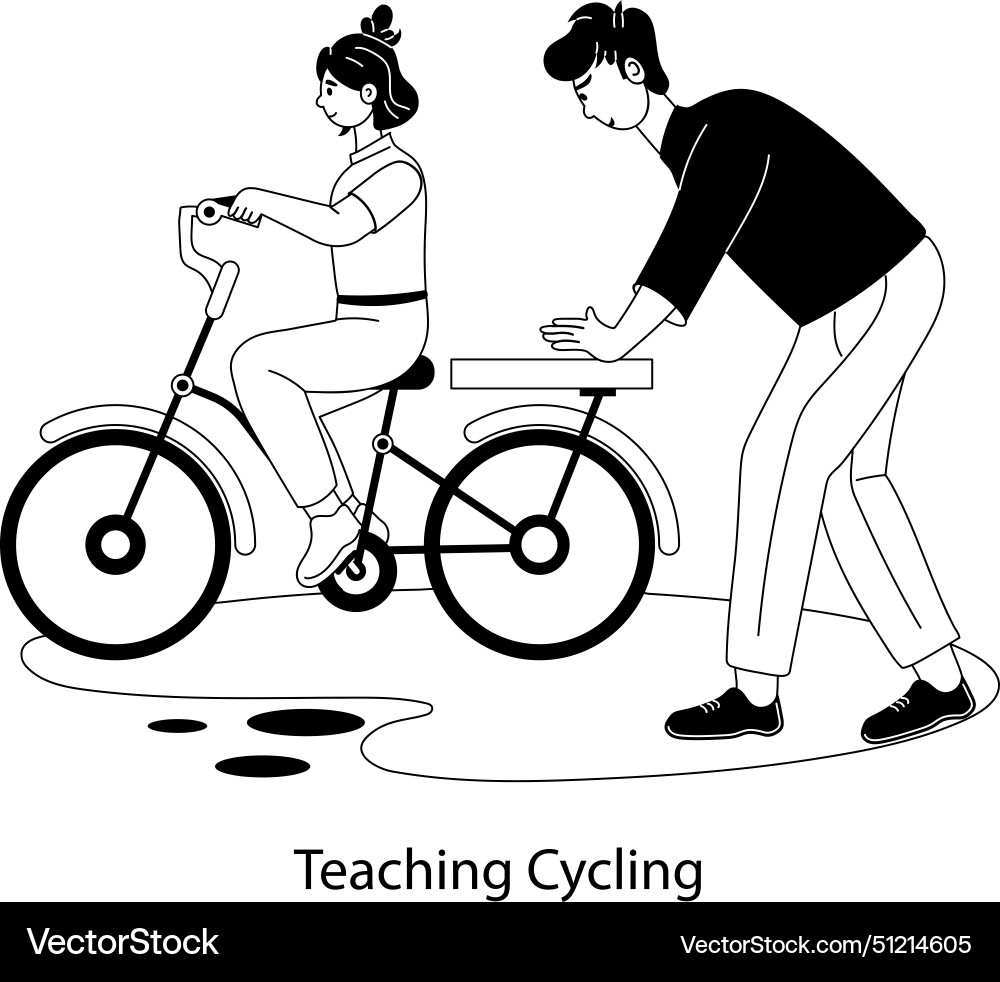 Teaching cycling Royalty Free Vector Image - VectorStock