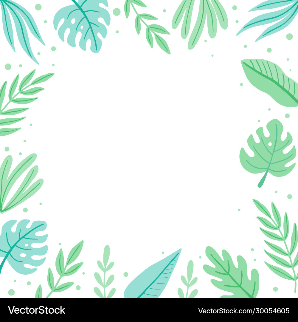 Tropical leaf frame for text decoration Royalty Free Vector