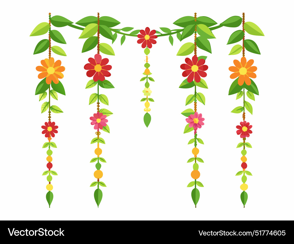 Vertical flower garland f Royalty Free Vector Image