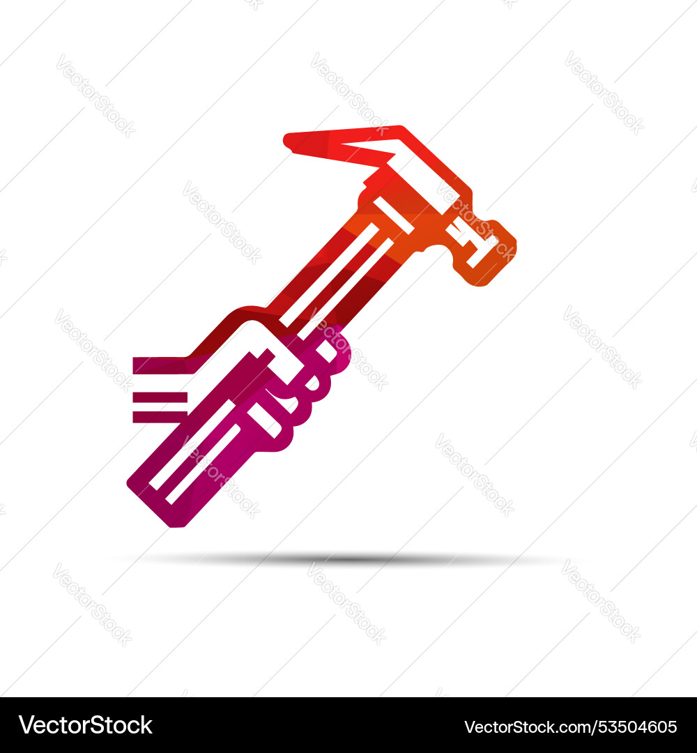 Vibrant hammer icon symbolizing construction – Free Vector | VectorStock