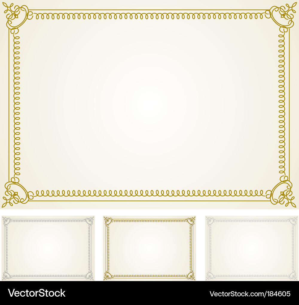 Vintage Certificate Frame Set Royalty Free Vector Image