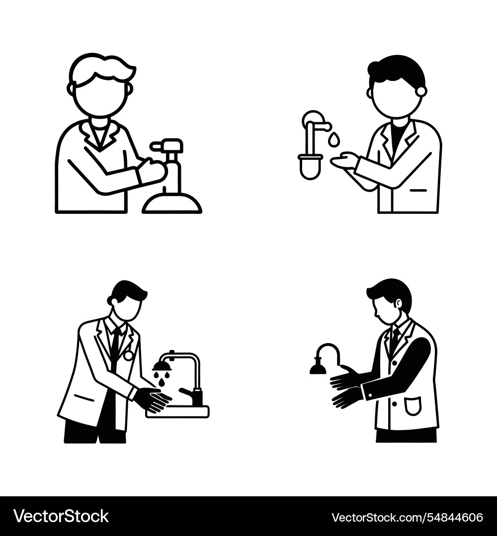 A uniformed doctor showing how to maintain Vector Image