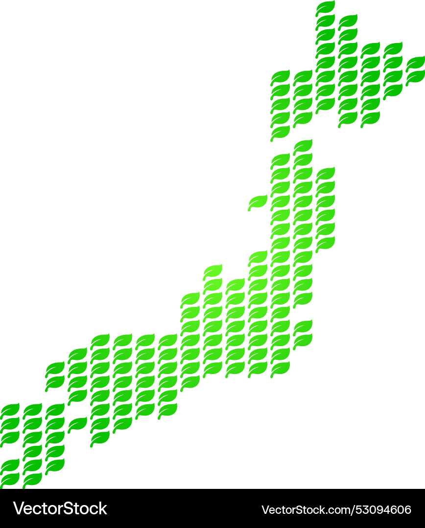 Abstract japan map formed by leaf shapes Vector Image