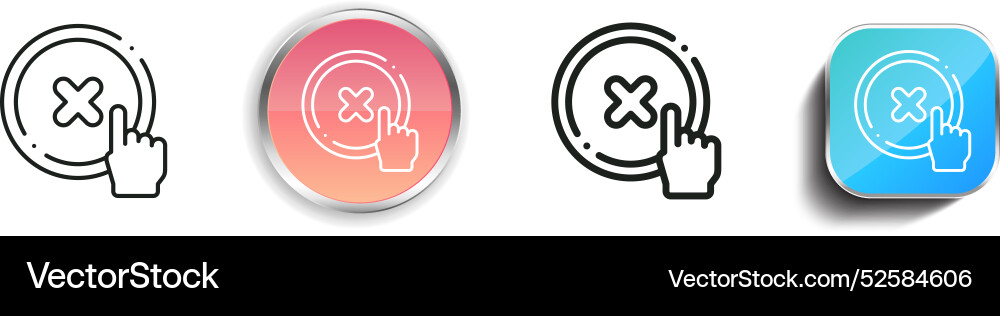 Cancel icon thin linear regular and button style Vector Image