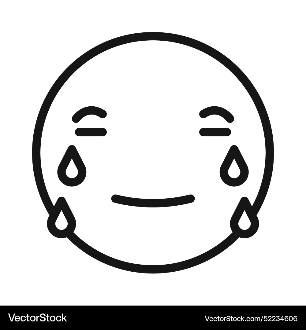 Crying icon black line art logo Royalty Free Vector Image