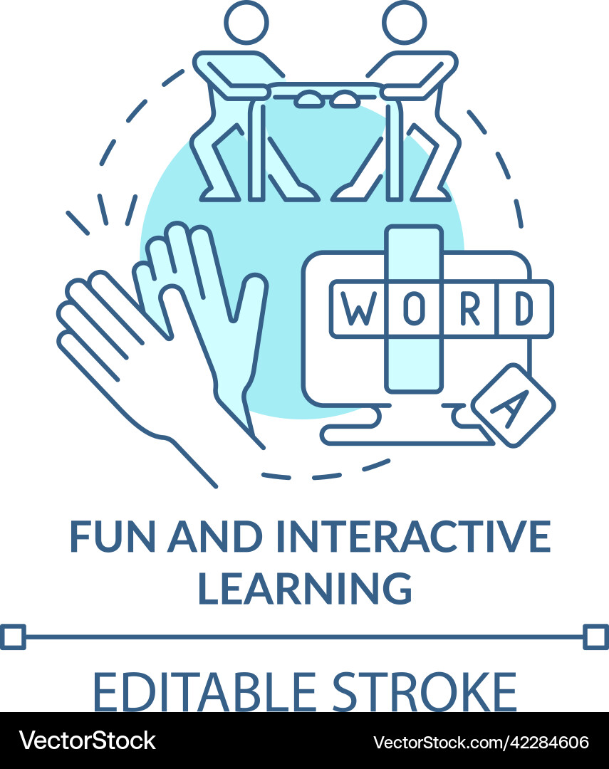 Interactive Learning Concept - Turquoise Vector Image