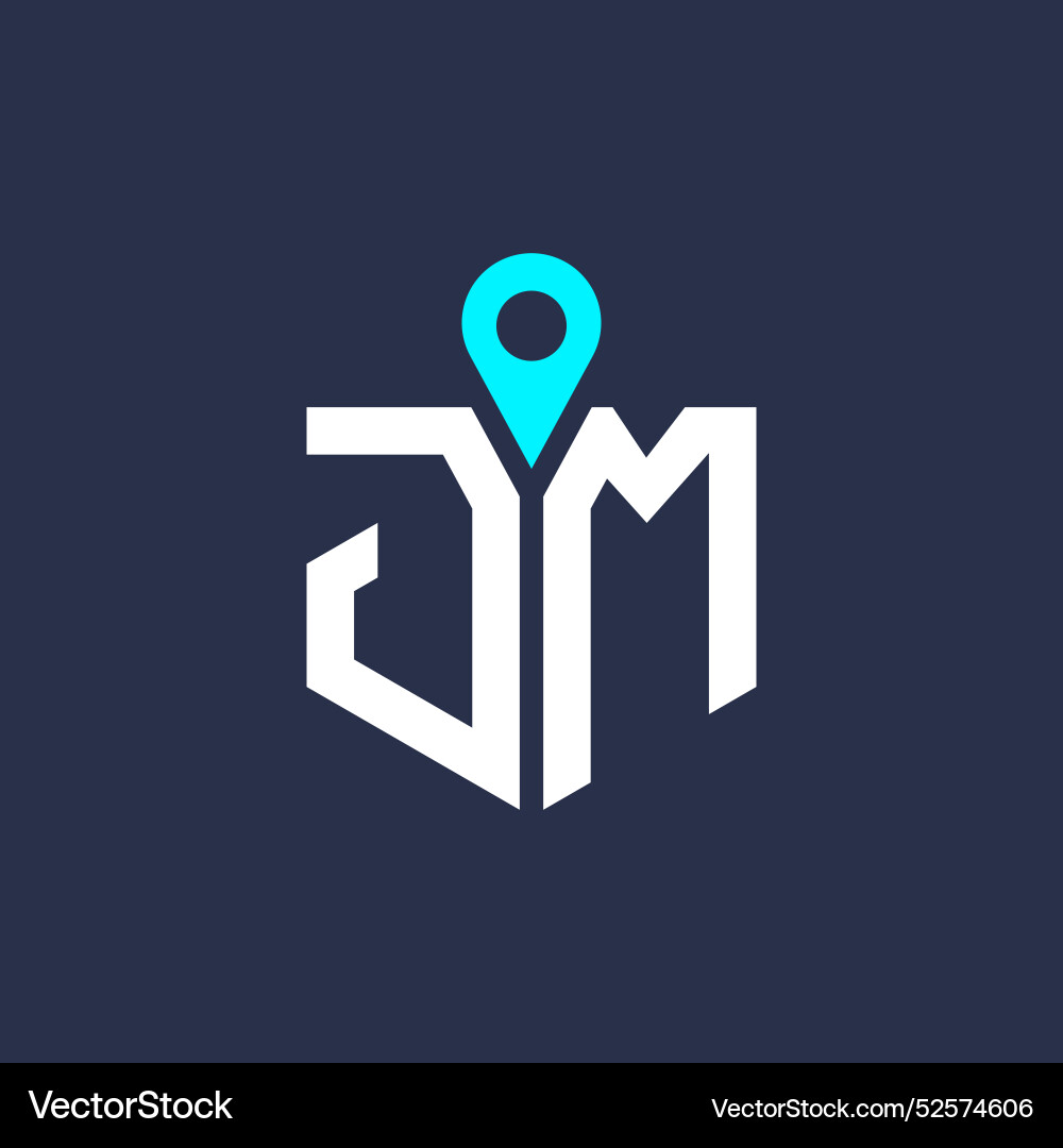 Jm location logo design for recruitment Royalty Free Vector