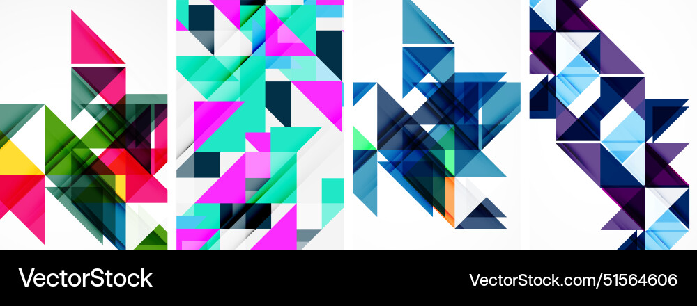 Set of abstract random triangle composition Vector Image