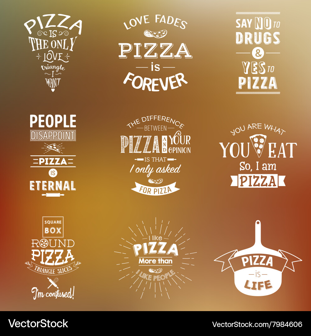 Vintage Pizza Quotes - Retro Typography Royalty Free Vector