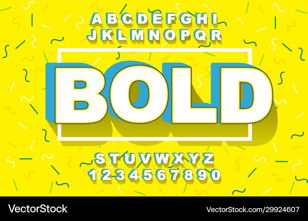 3d bold retro font vintage alphabet Royalty Free Vector
