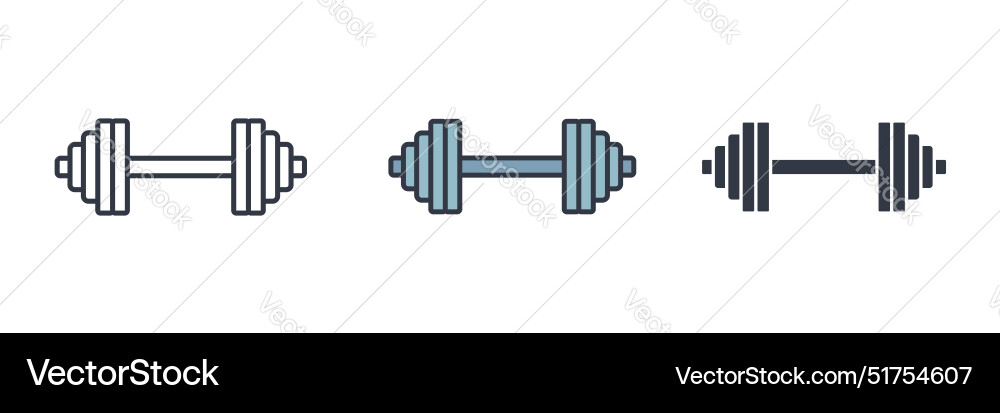 Barbell icon symbol isolated on white background Vector Image