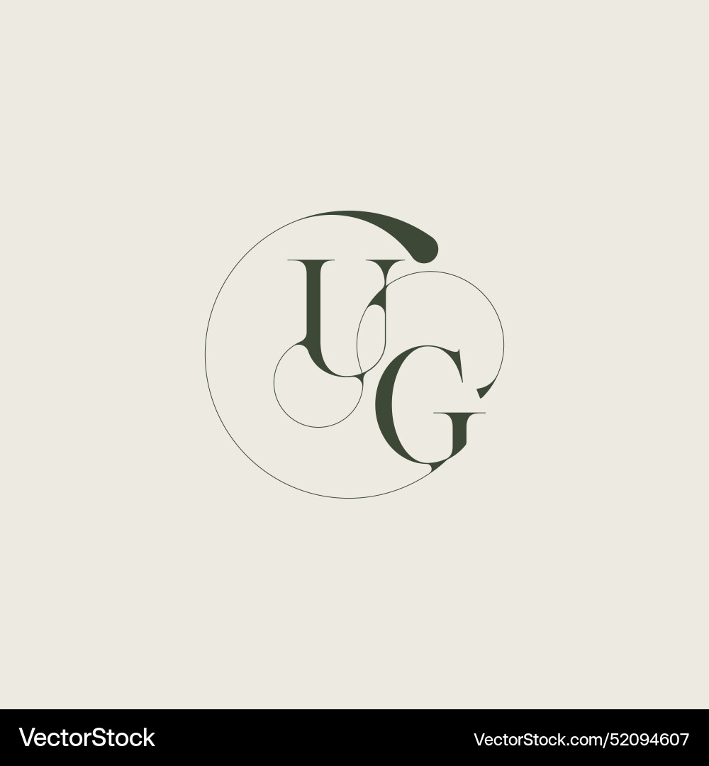 Elegant line concept ug beautiful monogram Vector Image