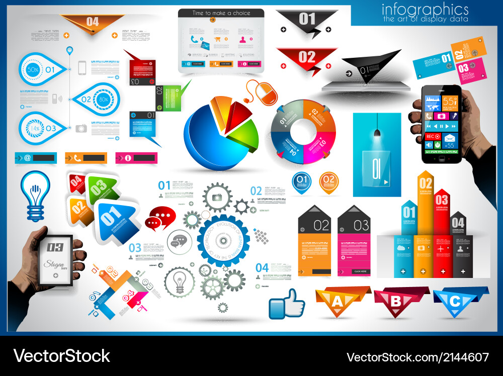 Infographic elements - set of paper tags Vector Image