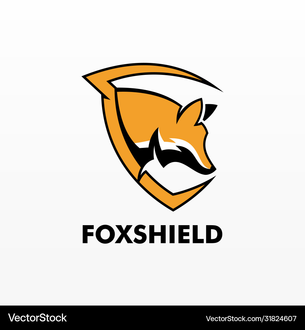Logo Fuchsschild einfache Maskottchen Stil Vektorbild