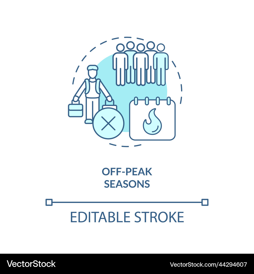 Off-peak seasons travel turquoise concept icon Vector Image