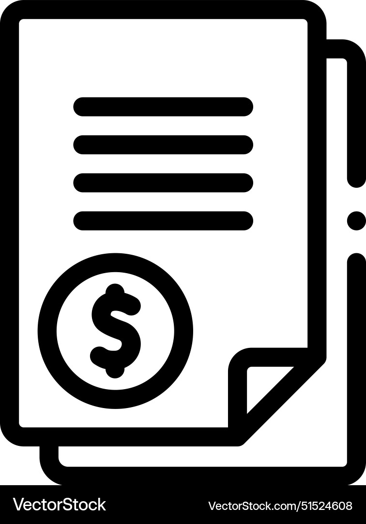 Bills icon thin linear style design isolated Vector Image